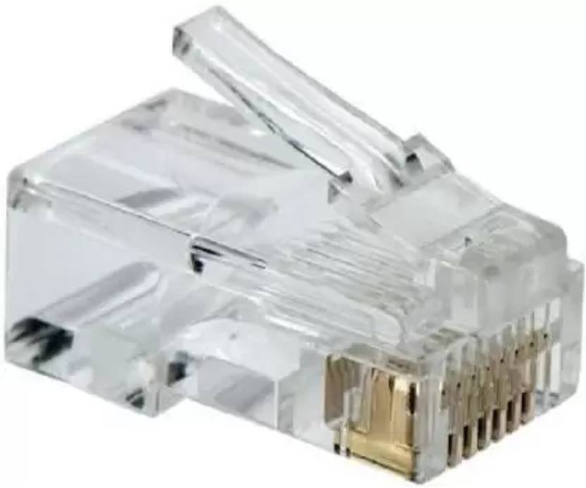 SVDK RJ45 Cat6 Pass-Through Connectors Pack of 50 Wired Ethernet Lan ...