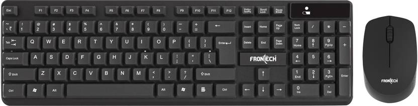 Frontech KB-0027 Wireless Keyboard and Mouse |1200 DPI | Membrane Keys ...