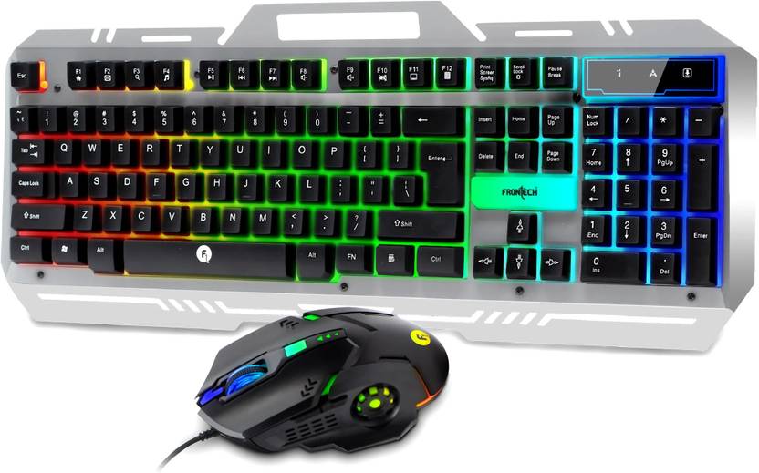 Frontech Kb 0039 Wired Super Design Gaming Keyboard And Optical Mouse Rgb Backlight Combo Set
