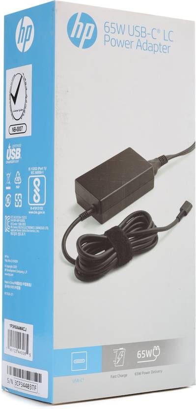 HP 65 W USB-C TYPE LC 1P3K6AA#ACJ 65 W Adapter - HP : Flipkart.com