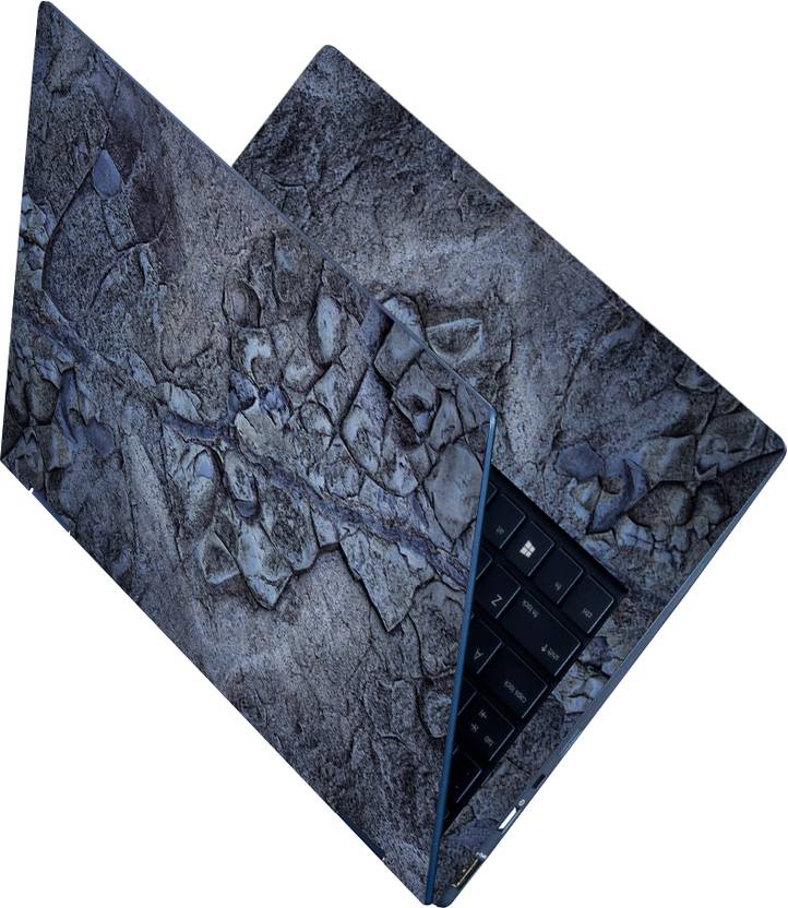 Anweshas Full Body Laptop Skin Sticker - Black Grey Stone Texture Self ...