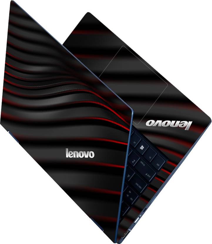 Anweshas Full Body Laptop Skin Sticker - lenovo Black Red Waves Self ...
