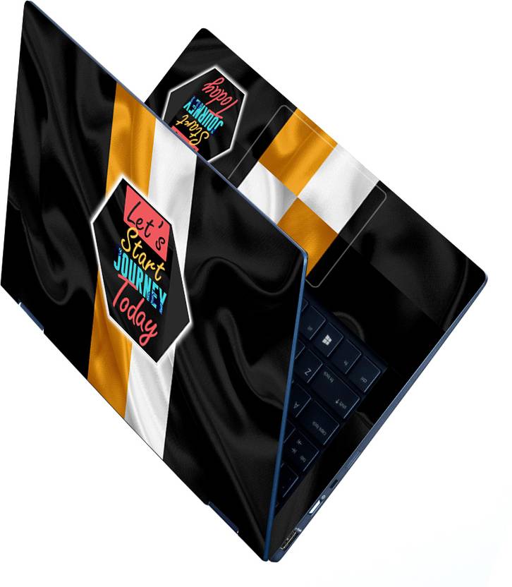 Techfit Full Body Laptop Skin 15.6 Inches - Journey Black White Yellow ...