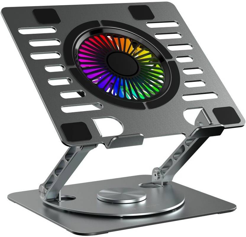 Portronics My Buddy Spinlight Portable Laptop Stand with 360° Rotating ...
