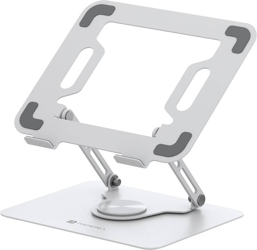 Portronics My Buddy K9 - Portable Laptop Stand - Adjustable Height - 360° Rotating Base Steel ...