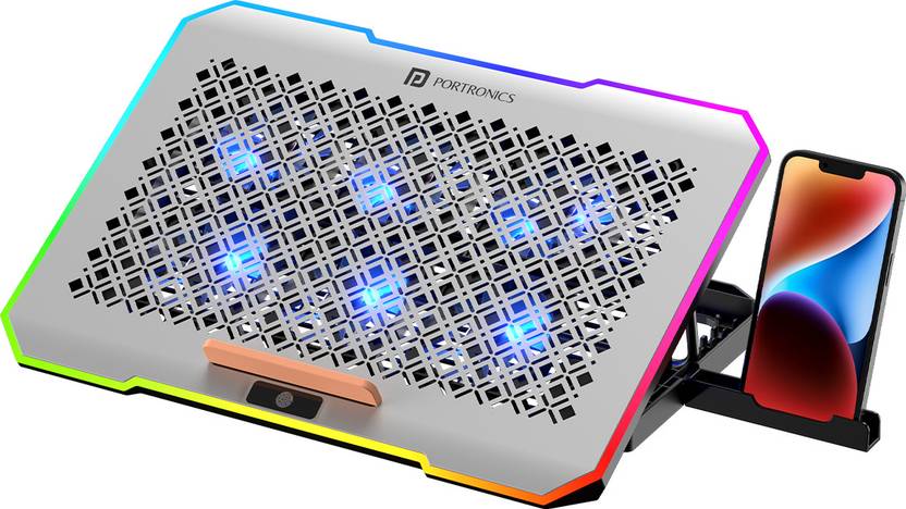 Portronics My Buddy Air Pro My Buddy Air Pro RGB Light Laptop Cooling ...