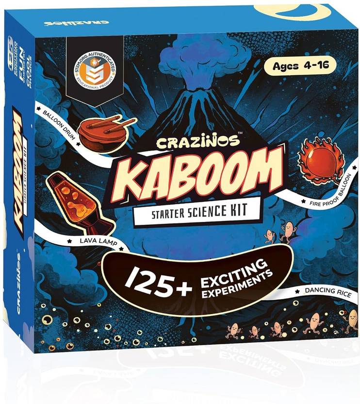 Crazinos Kaboom Kit for Kids | 125+ Experiments - Gift for Boys and ...