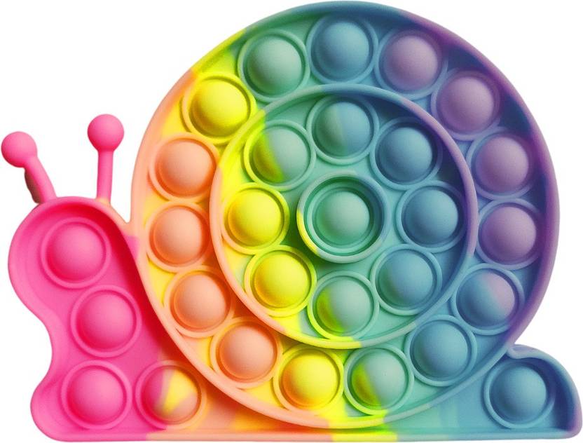 KARBD Pastel Snail Rainbow Push Pop It Silicone Bubble Fidget Sensory ...