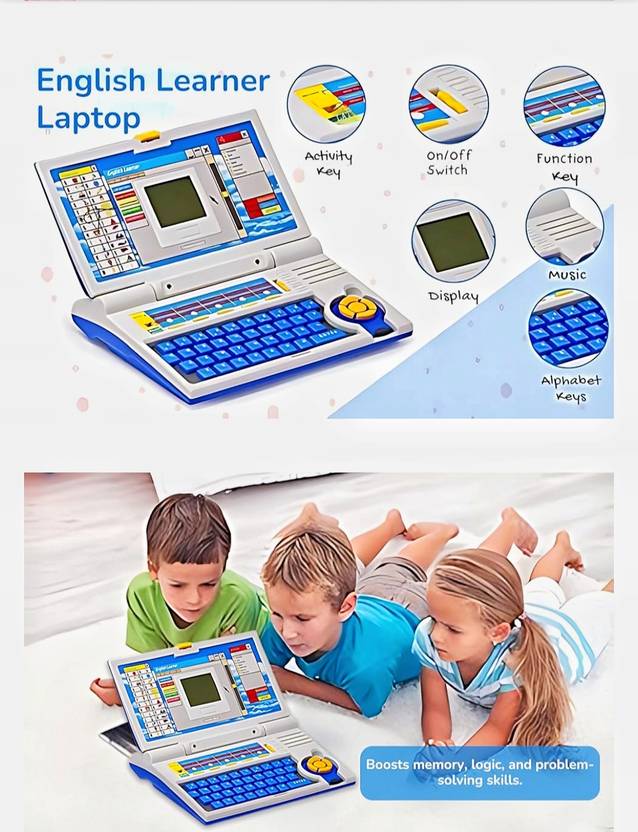 Bibisami English Learner Educational Laptop Toy with Mouse Control,Kids ...