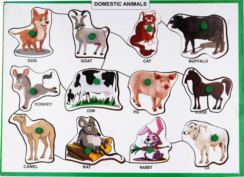 moreyaji Wooden Domestic Animals Puzzle 12 Games and Learning ...
