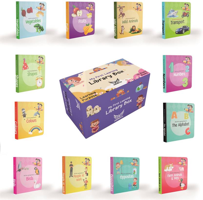 Toygear My First Learning Library Box Of 12 Board Books Pre-School Gift ...