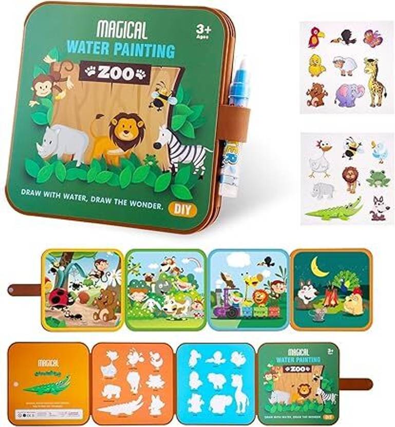 Cots and Cuddles Magic Coloring Book with Water Pen, Portable Doodle ...