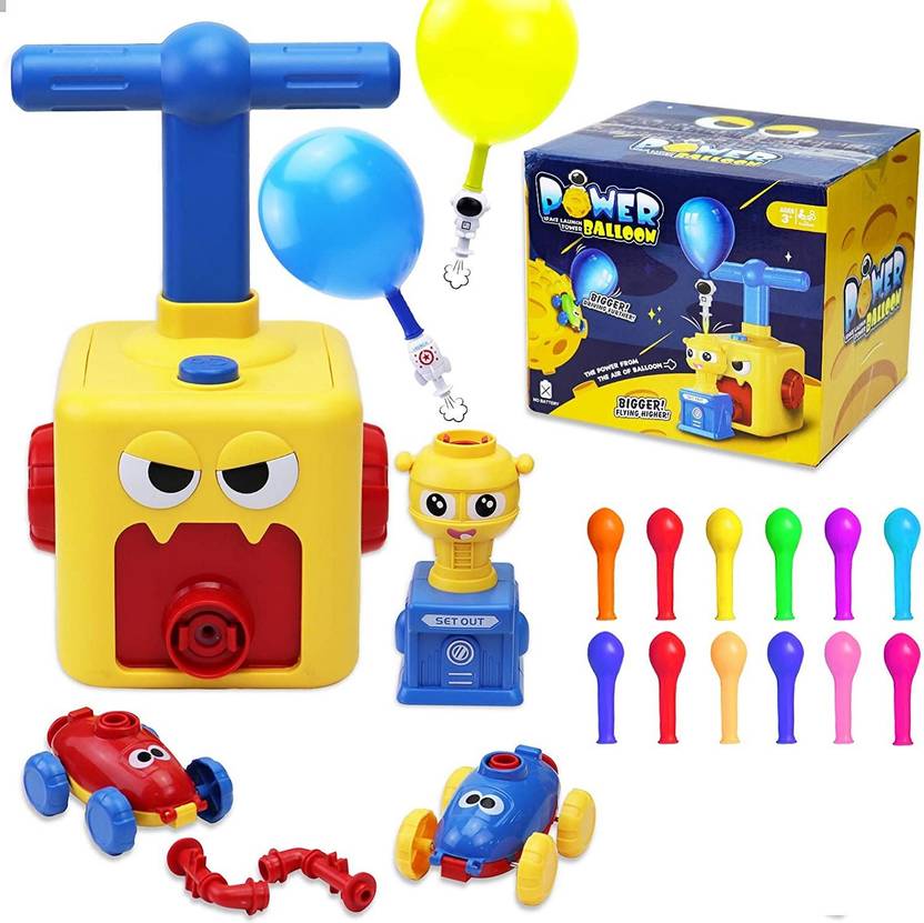 Skstore Balloon Launcher Car Toy Set Balloon Powered Car Inflatable ...