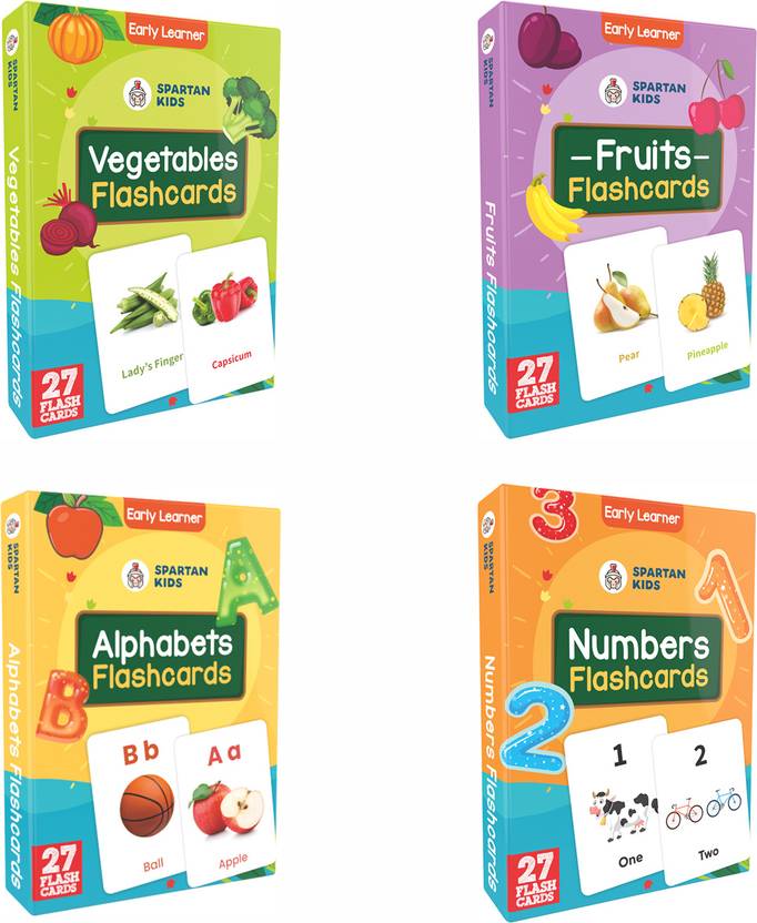 spartan kids Number,Fruit,Vegetables and Alphabet Flash Cards For Kids ...
