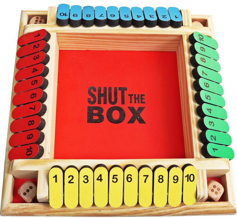 Muren Shut The Box Board Game for Kids Digital Numbers Four-Sided Flip ...