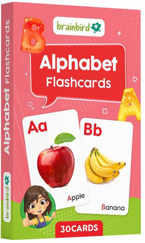 BRAINBIRD Alphabets Flashcards for kids | 30 cards with pictures For 1 ...