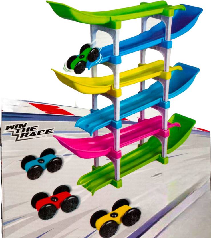 SARASI Rolling & Flipping Race Car Ramp Racing Toy For Kids, 4 Car, 6 ...