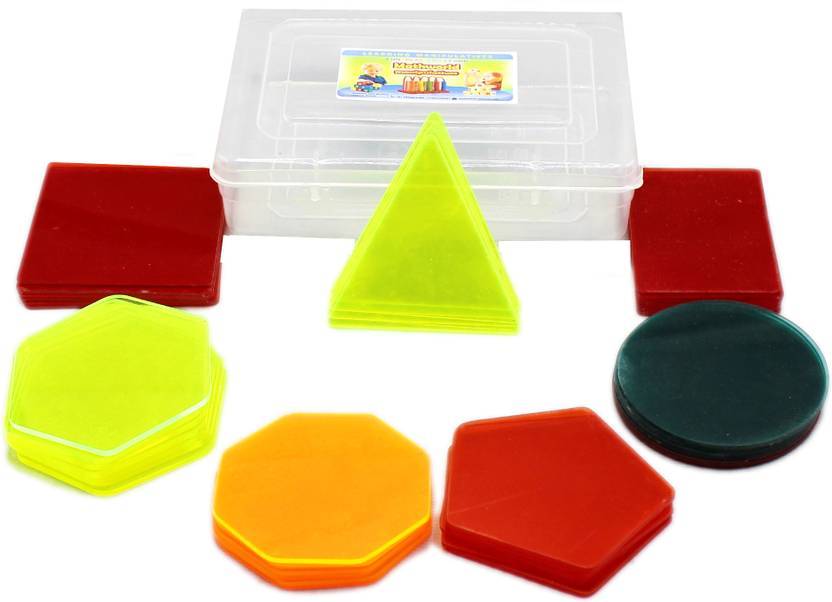 THE LABWORLD 2D Transparent Geometric shapes set of 35 Pieces for kids ...