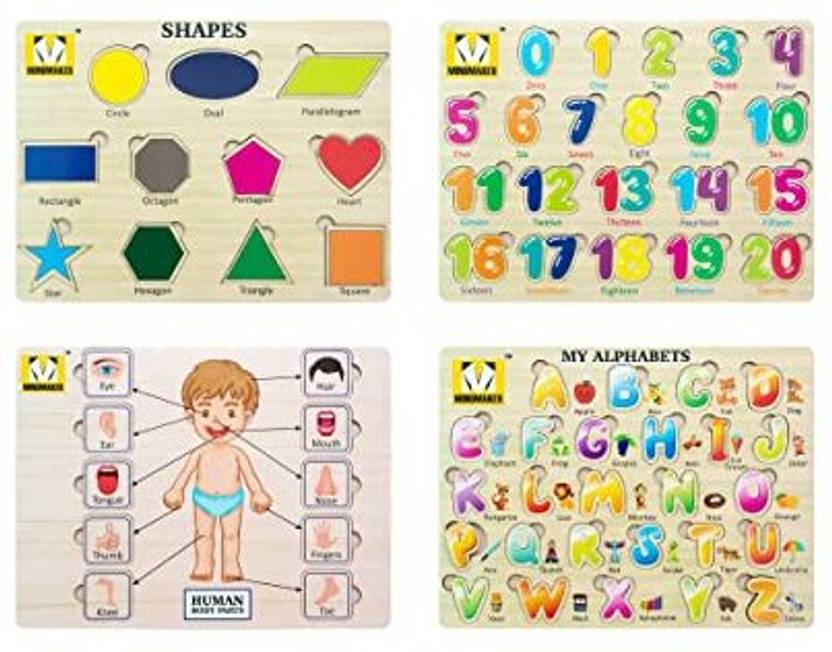 moreyaji Color & Shapes,Human Body Parts,1To20 Counting,ABCD Wooden ...