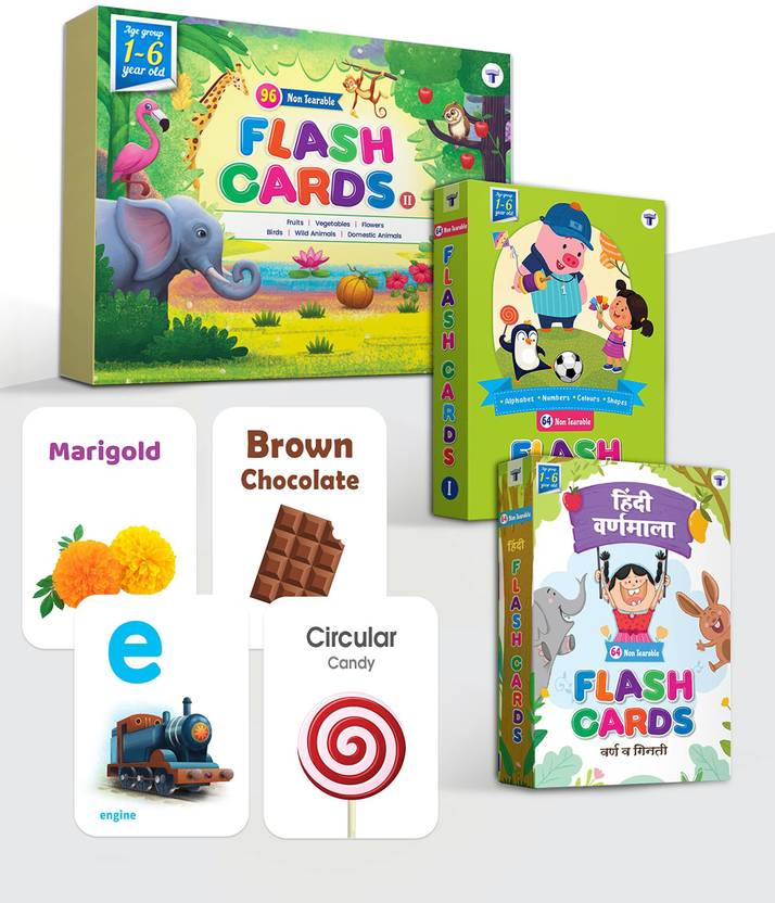 Target Publications Flash Cards For Kids Learning | English & Hindi ...