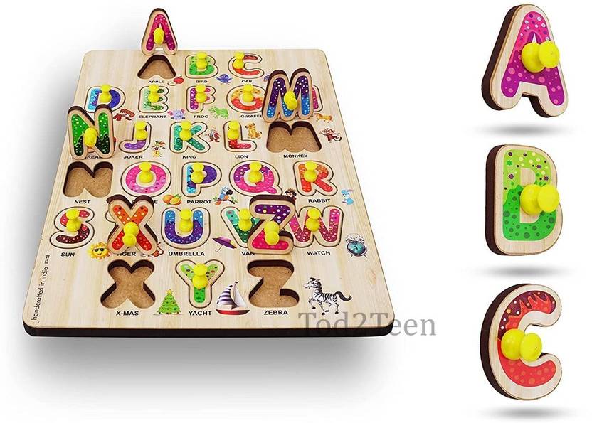 Wow The Toy Wooden Capital Alphabet Educational ABC Letters Puzzles ...