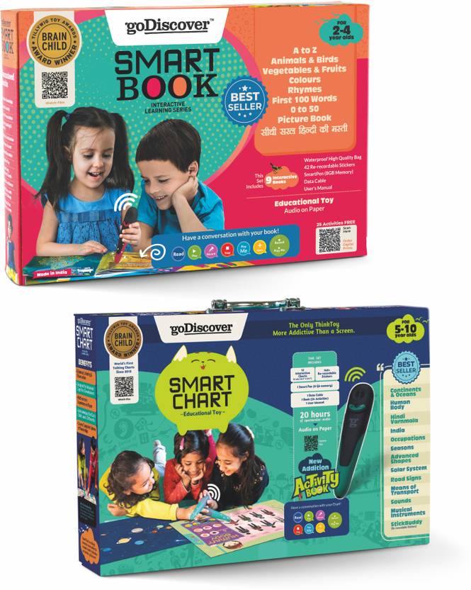 goDiscover Smart Book & Smart Chart with Talking Pen Combo Set | Fun ...