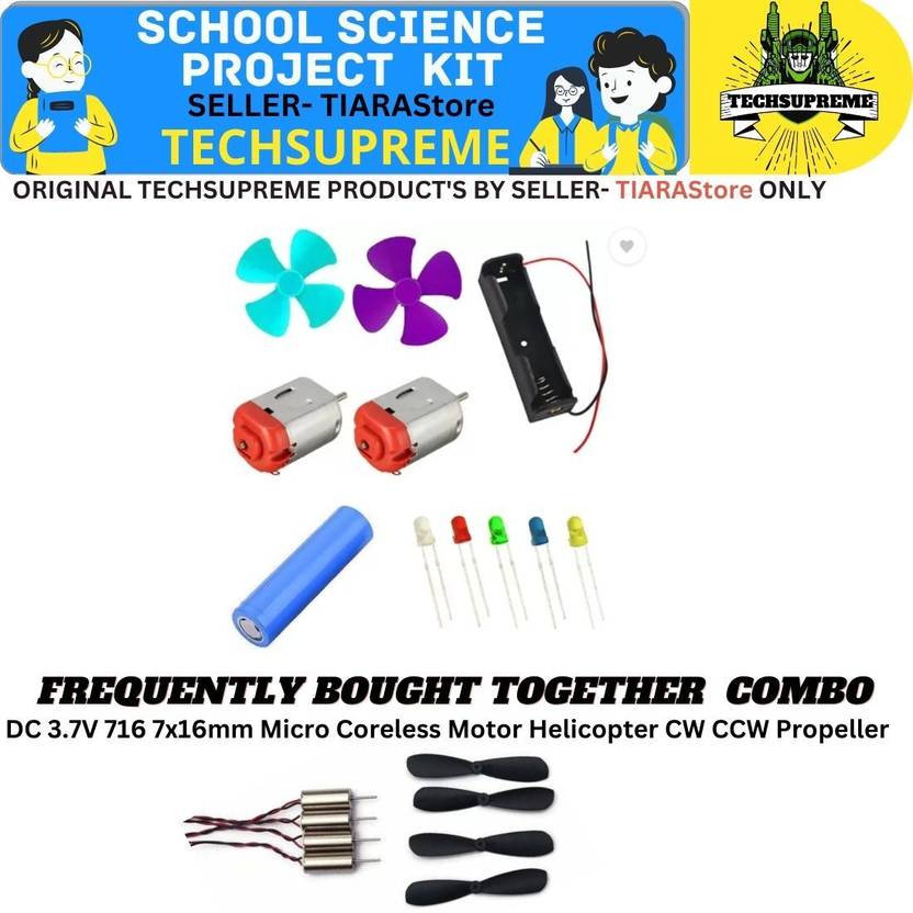 TechSupreme School Science Project DC Motor kit & Core Less Motors Mini ...