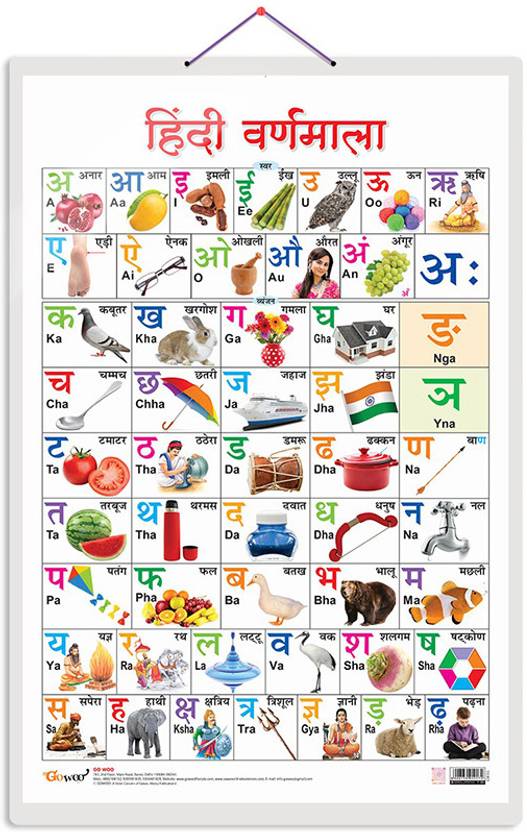 GO WOO Hindi Varnamala Educational chart with Big font and Dust ...