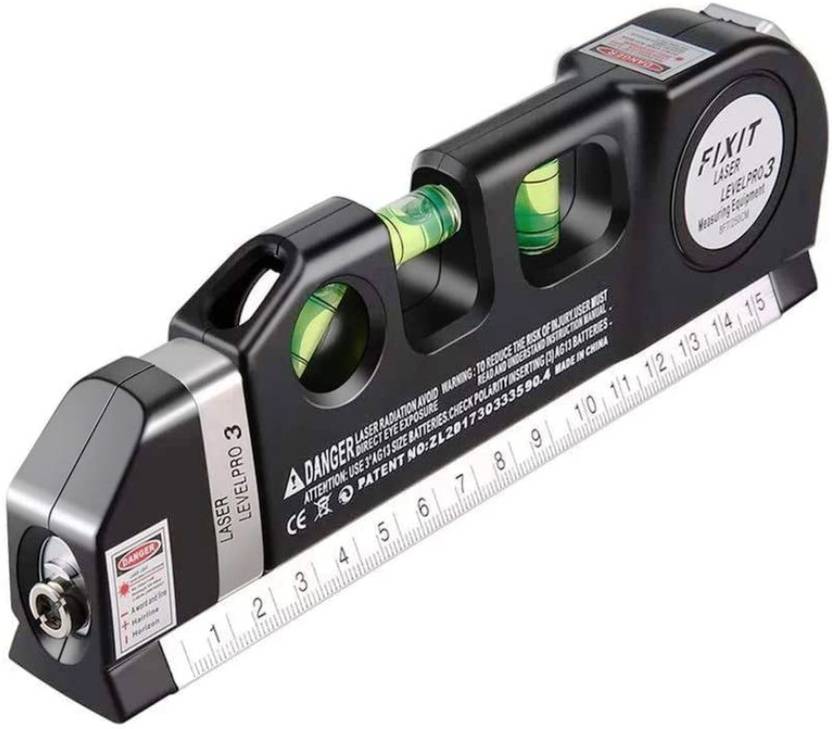 GoodsBazaar 8ft 2.5mtr Measuring Tape Laser Level Pro3 Measuring Equipment with 2 Way Level ...