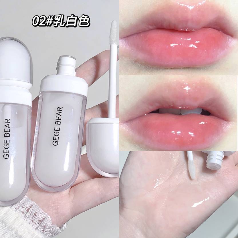 VONGEE Gege Bear Transparent Lip Oil Gloss Soft Plump Lips Milky 6.5g ...