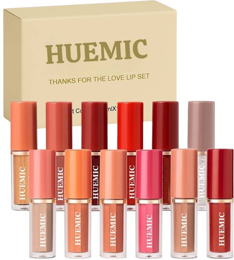 huemic 12Pc Lipstick Combo Set, Lipstick for Dusky Skin Tone - Long ...