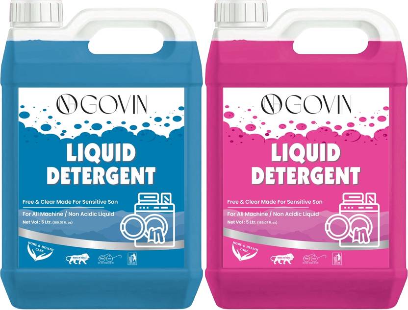 GOVIN WASH Detergent Liquid for Washing Machine blue and pink combo ...