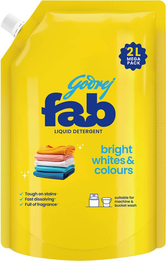Godrej Fab Refill Pouch | Machine and Hand Wash Fresh Liquid Detergent ...