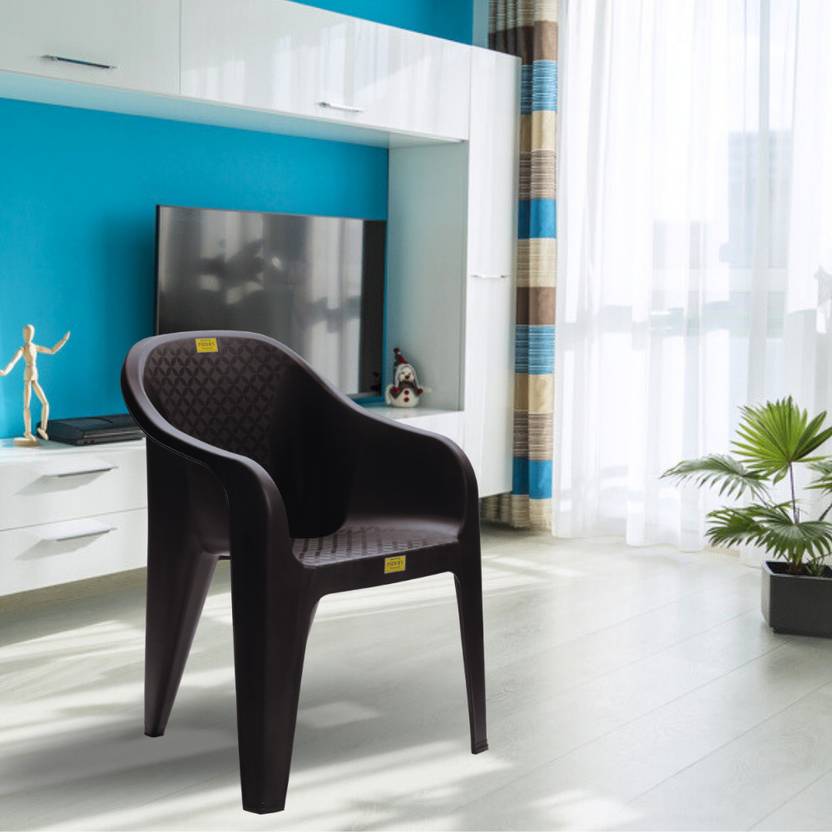 Patiofy Plastic Chair, Arm Chair for Home, Living Room Chair, Outdoor Chair Set of 1 Plastic ...