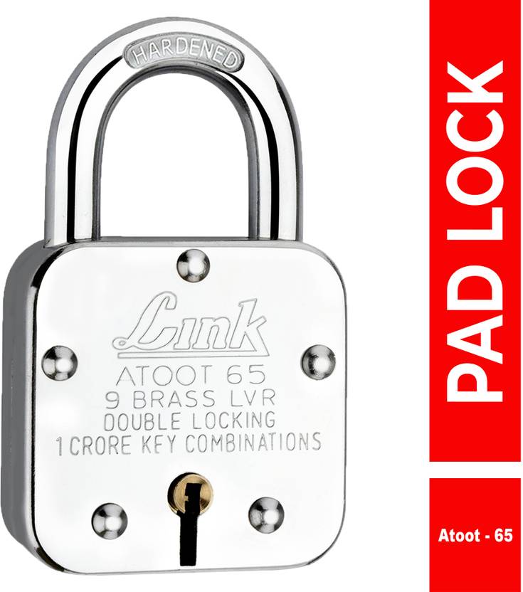 Link Atoot 65mm Lock | Steel Body | Hardened Shackle | Brass Lever ...