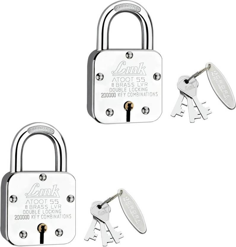 Link Atoot 55mm Lock|2 Lacs Key Combinations|Hardened Shackle|Brass ...