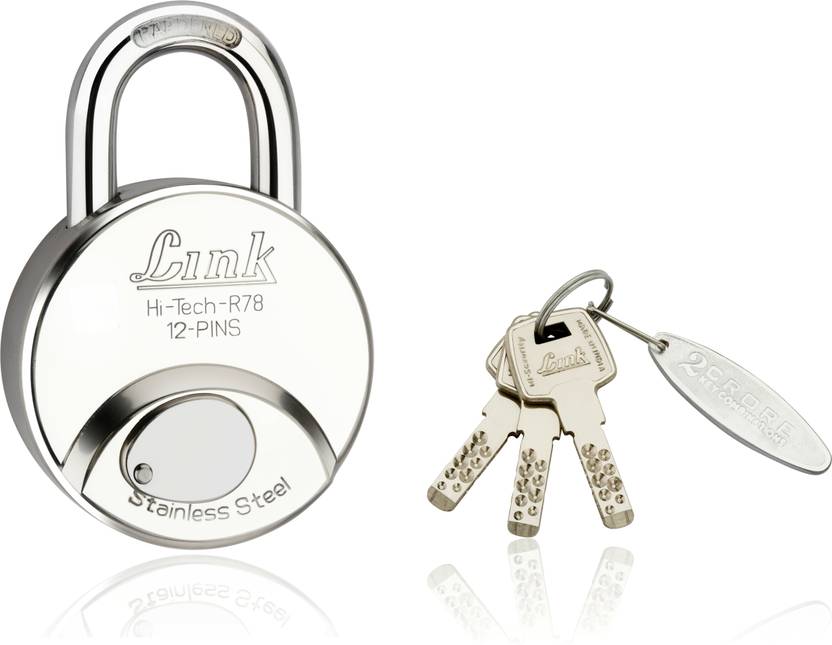 Link Hi-Tech 78mm Round Lock| Stainless Steel Body | Hardened Shackle ...