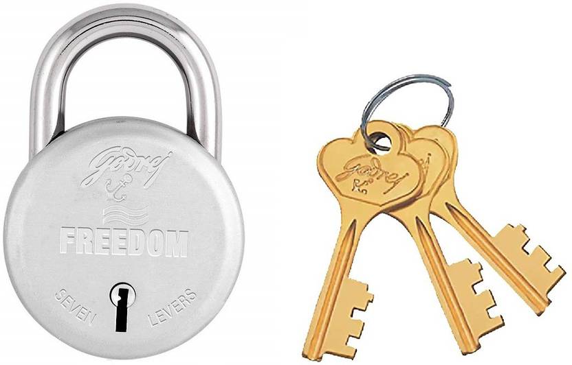 Godrej freedom 7 levers 3 keys Padlock - Buy Godrej freedom 7 levers 3 ...