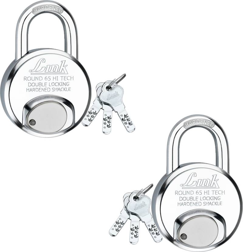 Link Hi-Tech 65mm Round Lock|Stainless Body|Hardened Shackle|Hi-tech ...