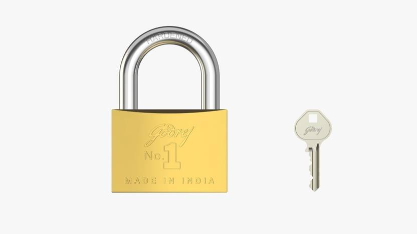 Godrej Locks No. 1 Made in India 60mm Padlock, Hardened shackle Padlock ...