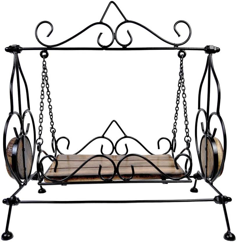 Nohunt Wooden Jhulla for Lord Krishna Iron Frame God Jhula for Mandir ...