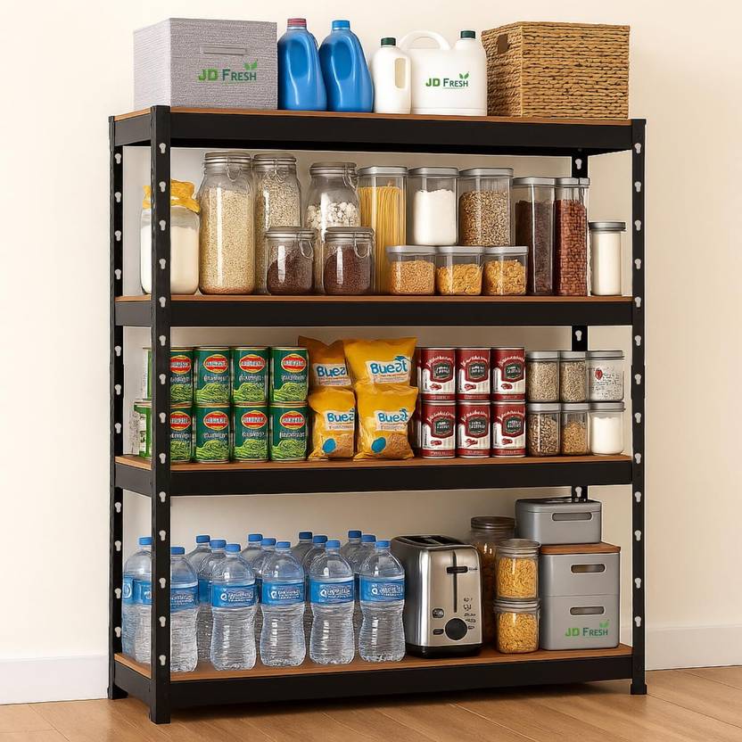 JD FRESH 4-Tier Extra Large Metal Shelf Rack Adjustable Boltless ...