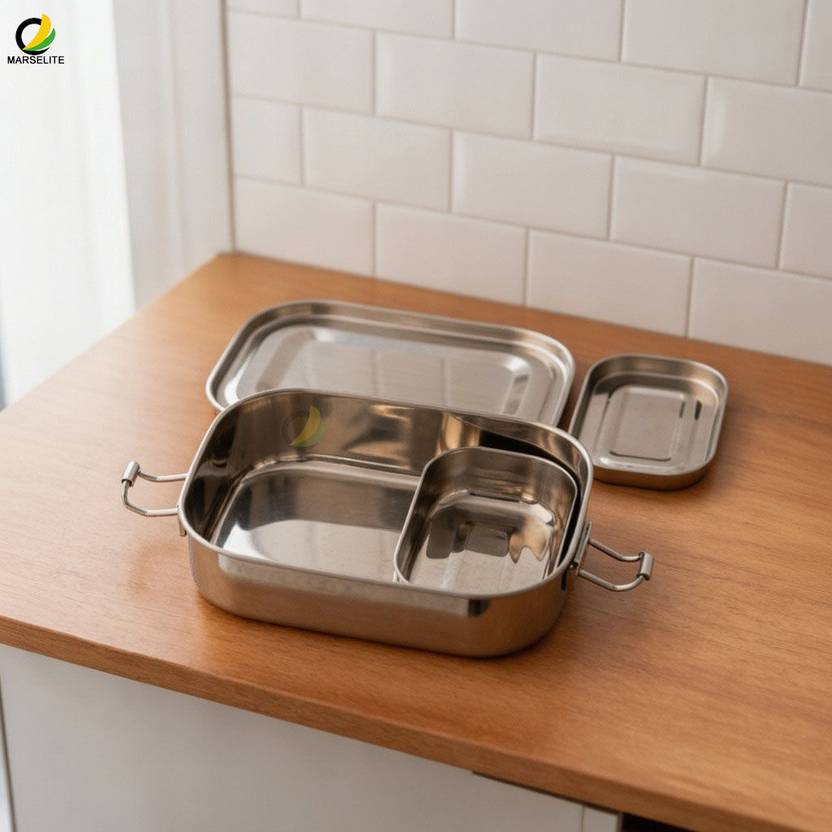 Flipkart.com | MARSELITE Stainless Steel Lunch Box Compact Tiffin for ...