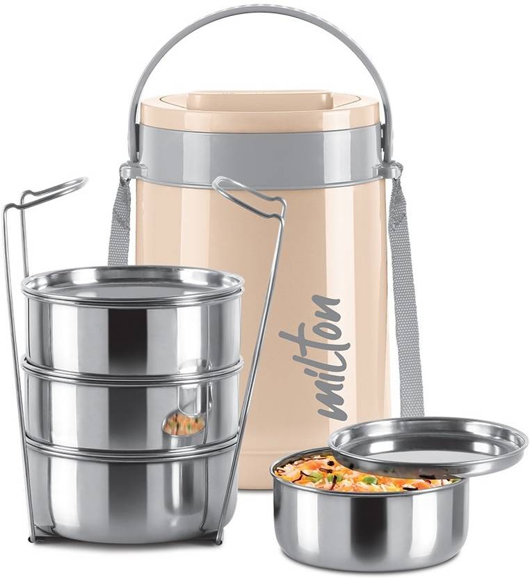 Flipkart.com | MILTON Classic Stainless Steel Tiffin With Lifter And 4 ...