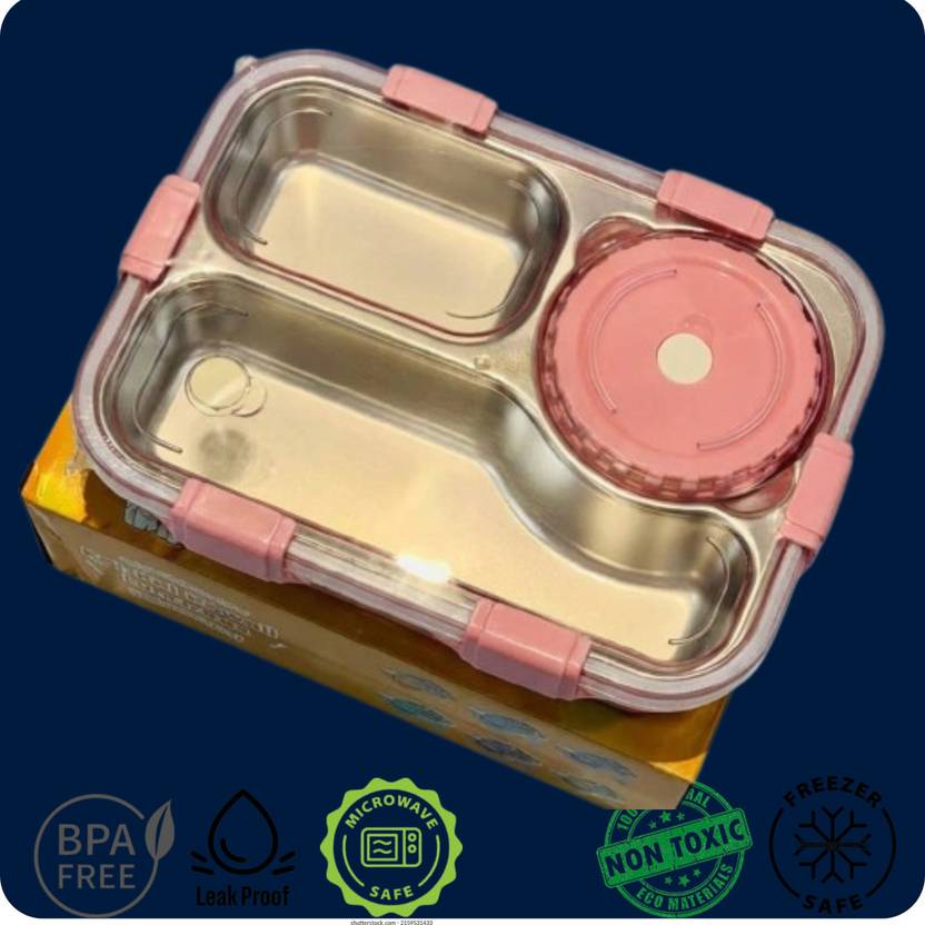 Flipkart.com | MOIRA INTERNATIONAL 100% LEAKPROOF 3COMPARTMENT STEEL ...