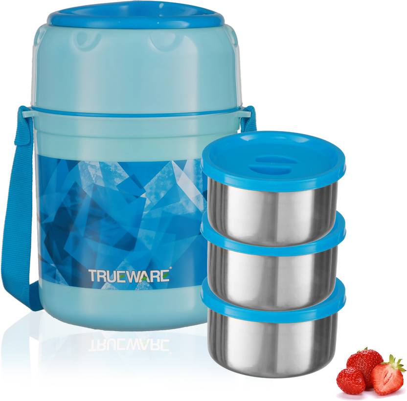 Flipkart.com | Trueware Office Plus 3 Stainless Steel Containers Tiffin ...