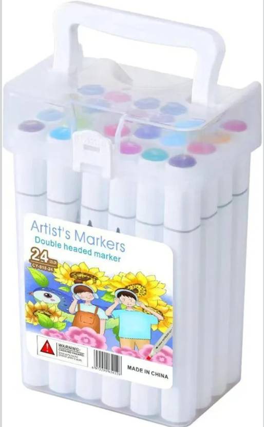 Flipkart.com | Abhashree 24 Pcs Dual Head Broad and Fine Tip Marker ...