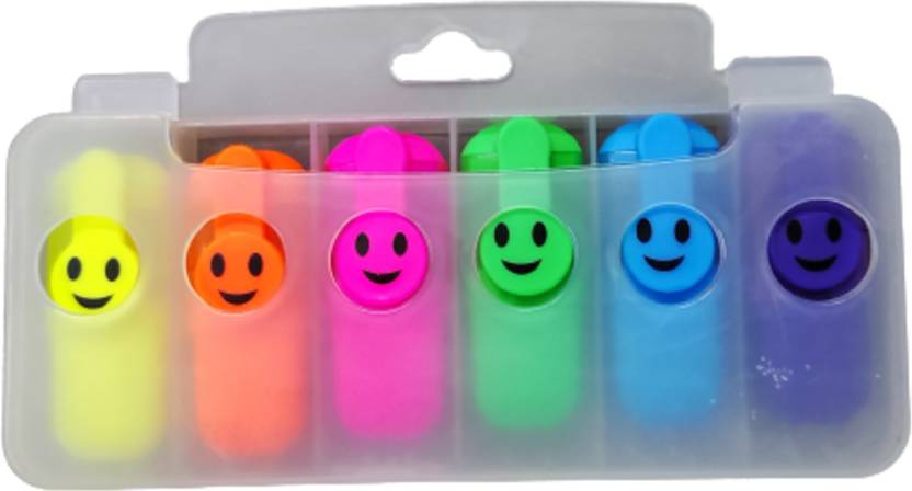 Flipkart.com | Galaxiass Mini Smiley Emoji Highlighter in 6 colors ...