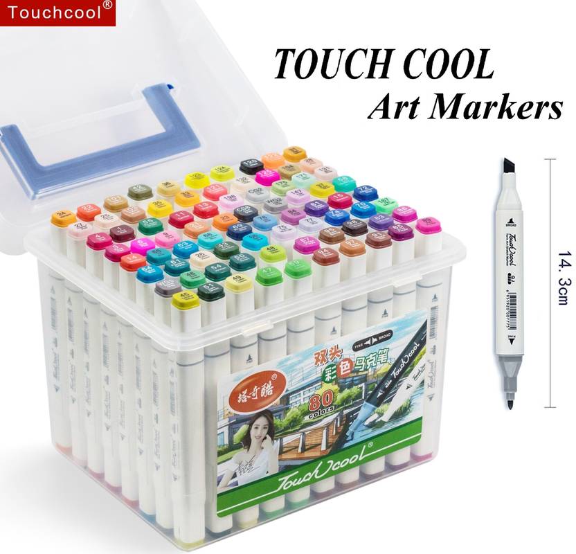 Flipkart.com | TouchCool Art Dual Tip Marker Highlighter Sketch Pen for ...