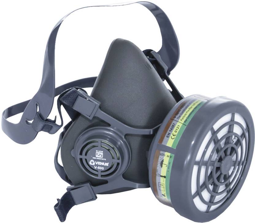 Venus V-500 Half Face Mask V-7500 ABEK1 P1S Combo Multigas Reusable ...